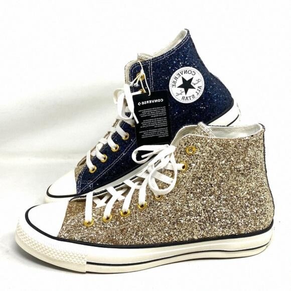 Converse | Shoes | Converse Chuck Taylor High Blue Yellow Glitter ...